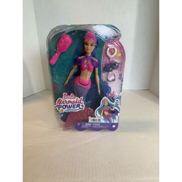 Mattel | Toys | Barbie Mermaid Power Malibu Doll Wblue Hair Seahorse ...